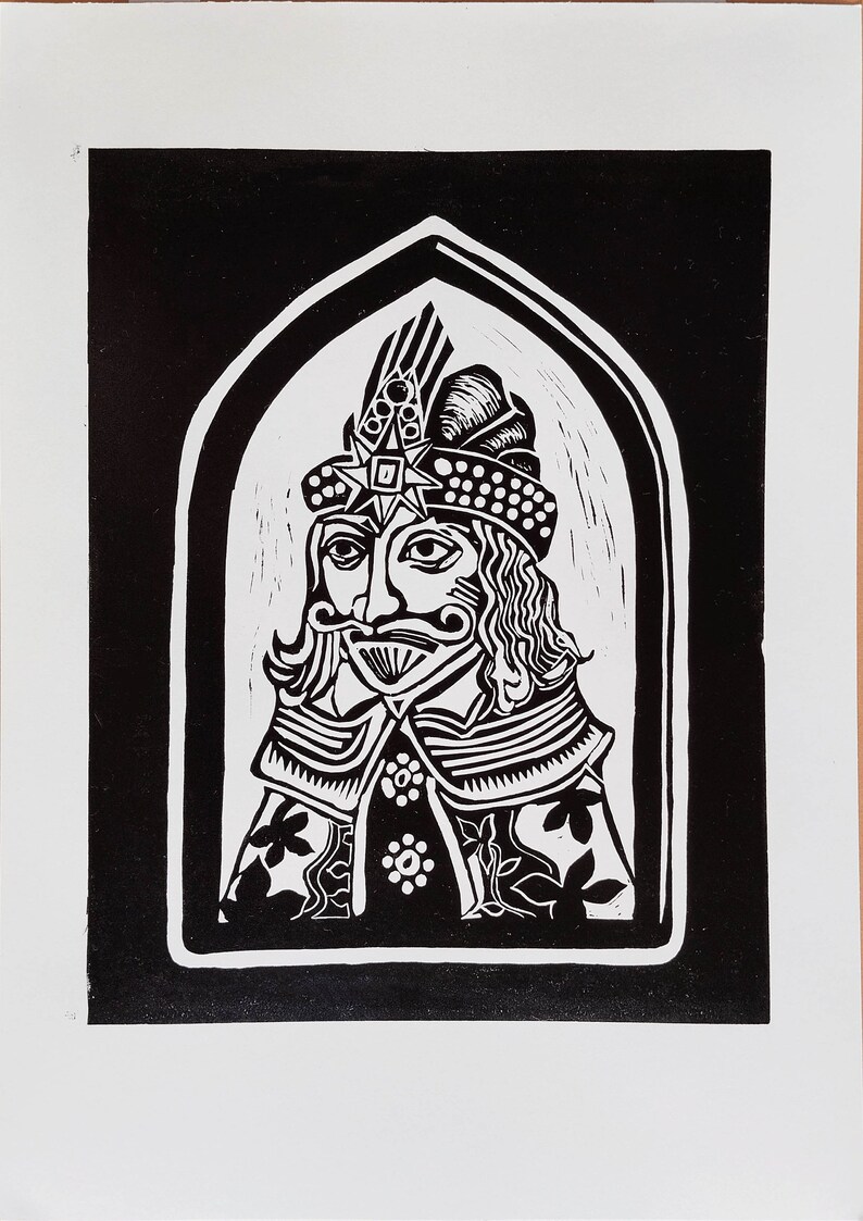 Handmade Vlad Tepes Dracula vlad the Impaler Linocut Art - Etsy