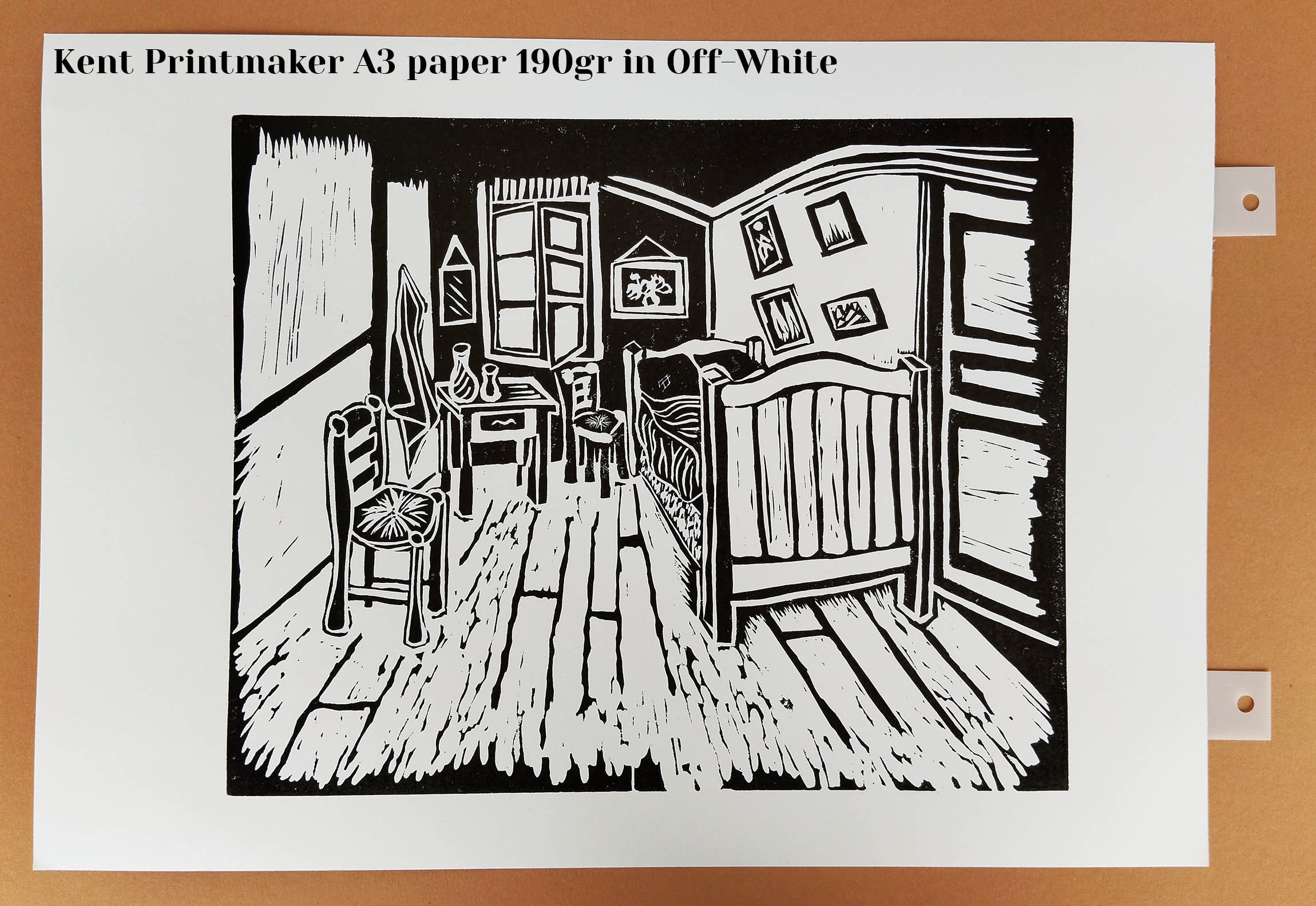 Van Gogh Linocut Artwork. Hand Carved Block Print, Based on Famous Van ...