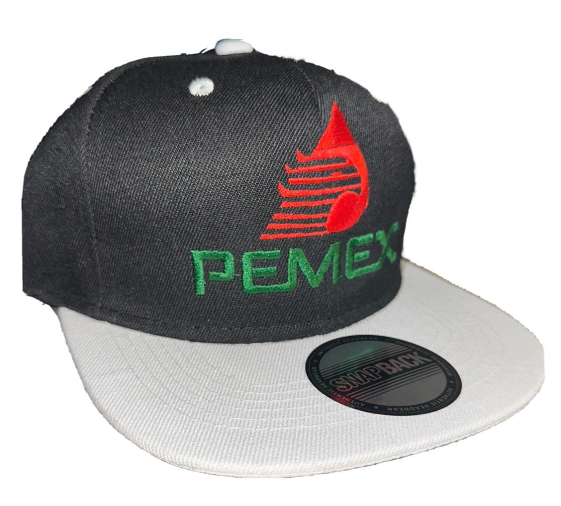 Logotipo de Pemex bordado personalizado SnapBack blanco y - Etsy España