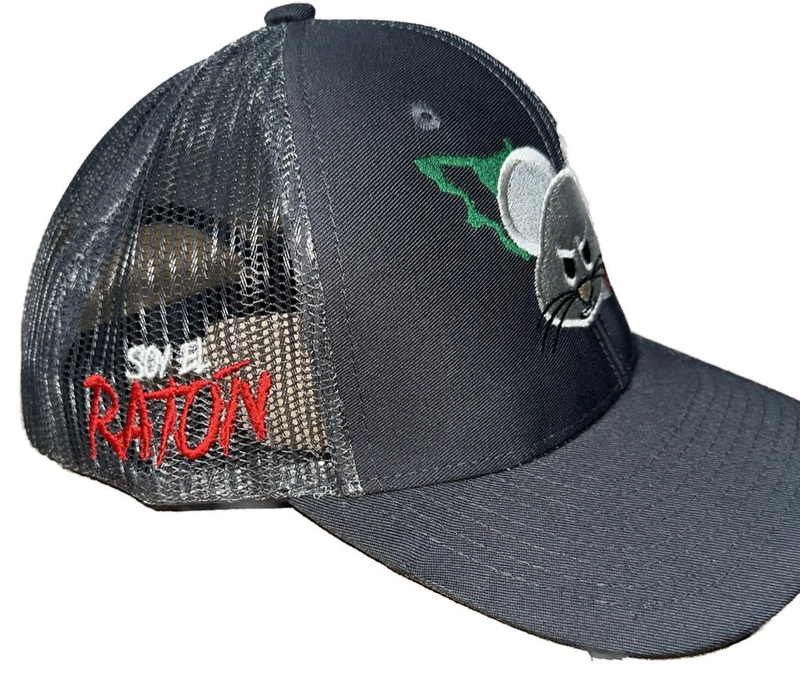 Soy El Raton Ovidio Guzman JGL Chapiza Embroidered Gray Trucker Hat ...