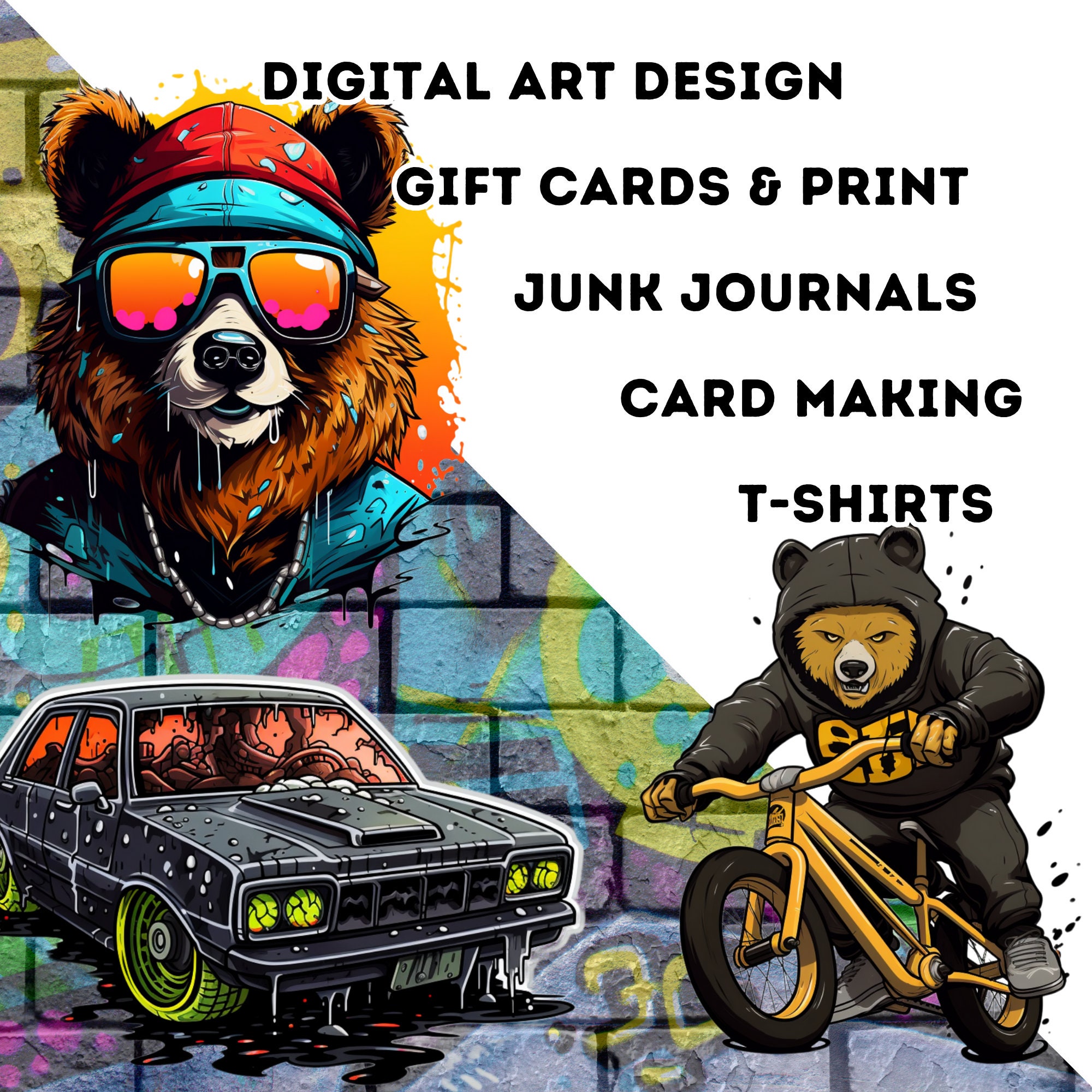 Graffiti Art Style Clipart Bundle 50 Design Graffiti Street Style ...