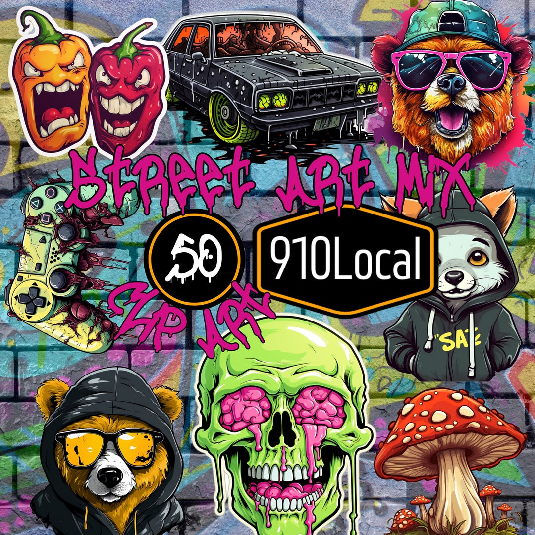 Graffiti Art Style Clipart Bundle 50 Design Graffiti Street Style ...