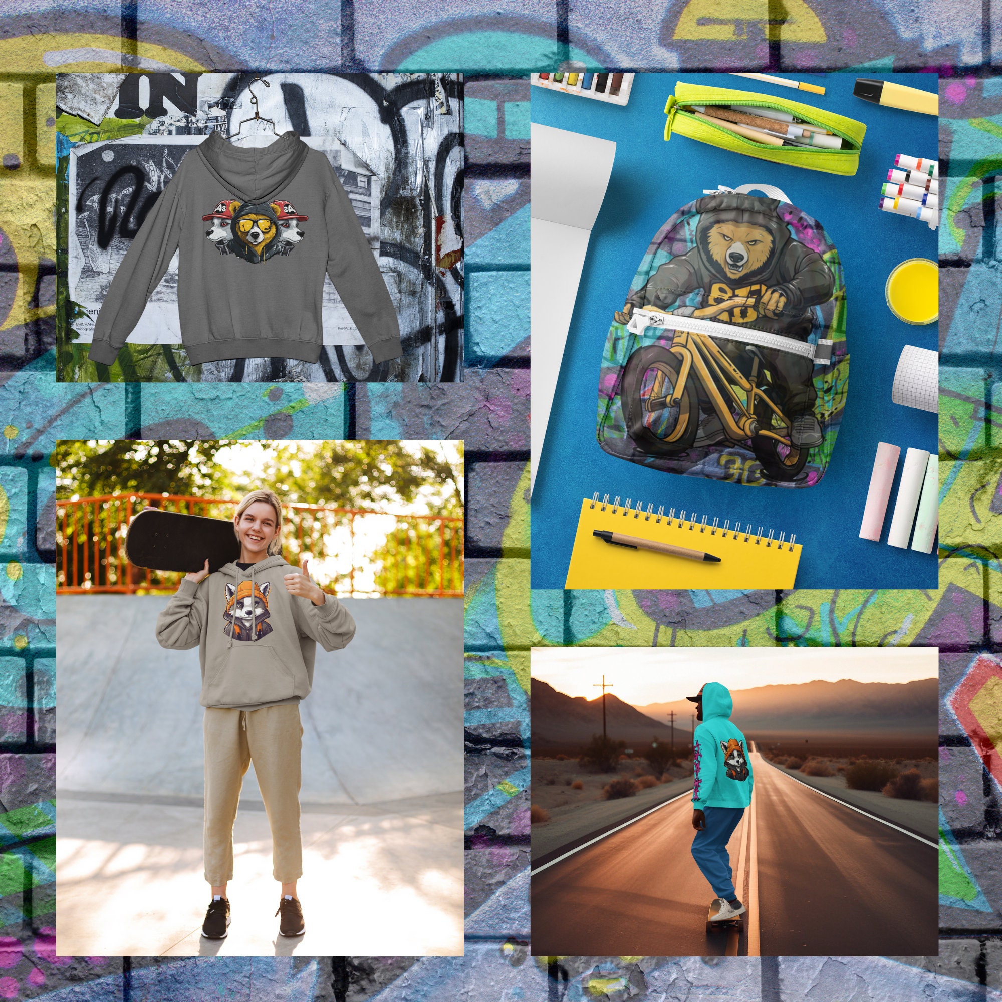 Graffiti Art Style Clipart Bundle 50 Design Graffiti Street Style ...