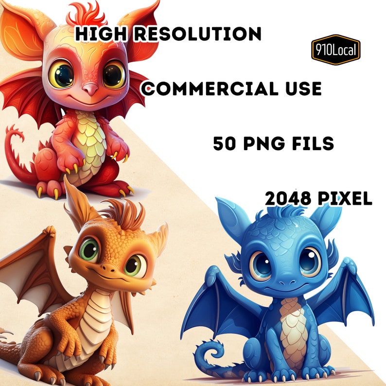 Magical Dragons & Fantasy Clipart 50 Cute and Colorful Animal Clipart ...