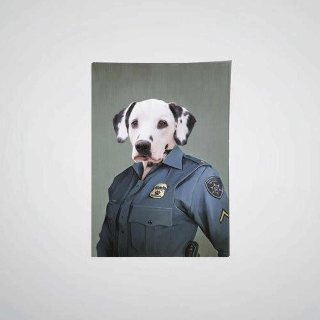 The Female Police Officer Custom Pet Poster Crown and Paw - Etsy