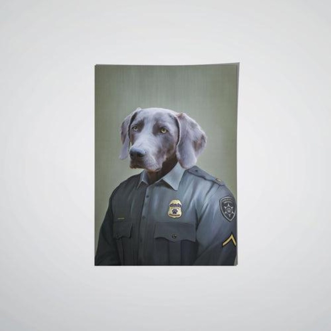 The Male Police Officer Custom Pet Poster Crown and Paw - Etsy
