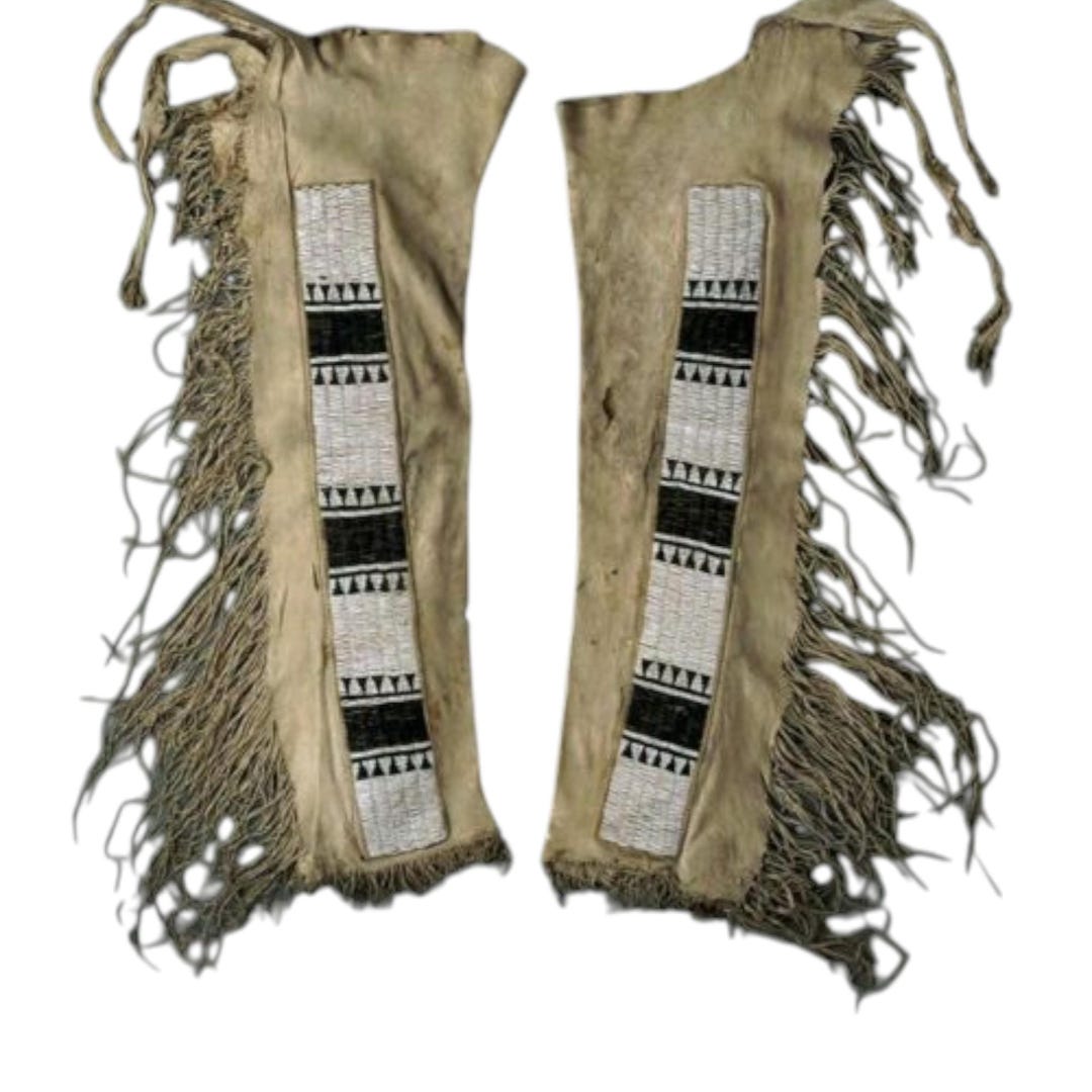 Handmade Suede Leather Chaps: Beaded Fringe, Western Rodeo Style - Etsy