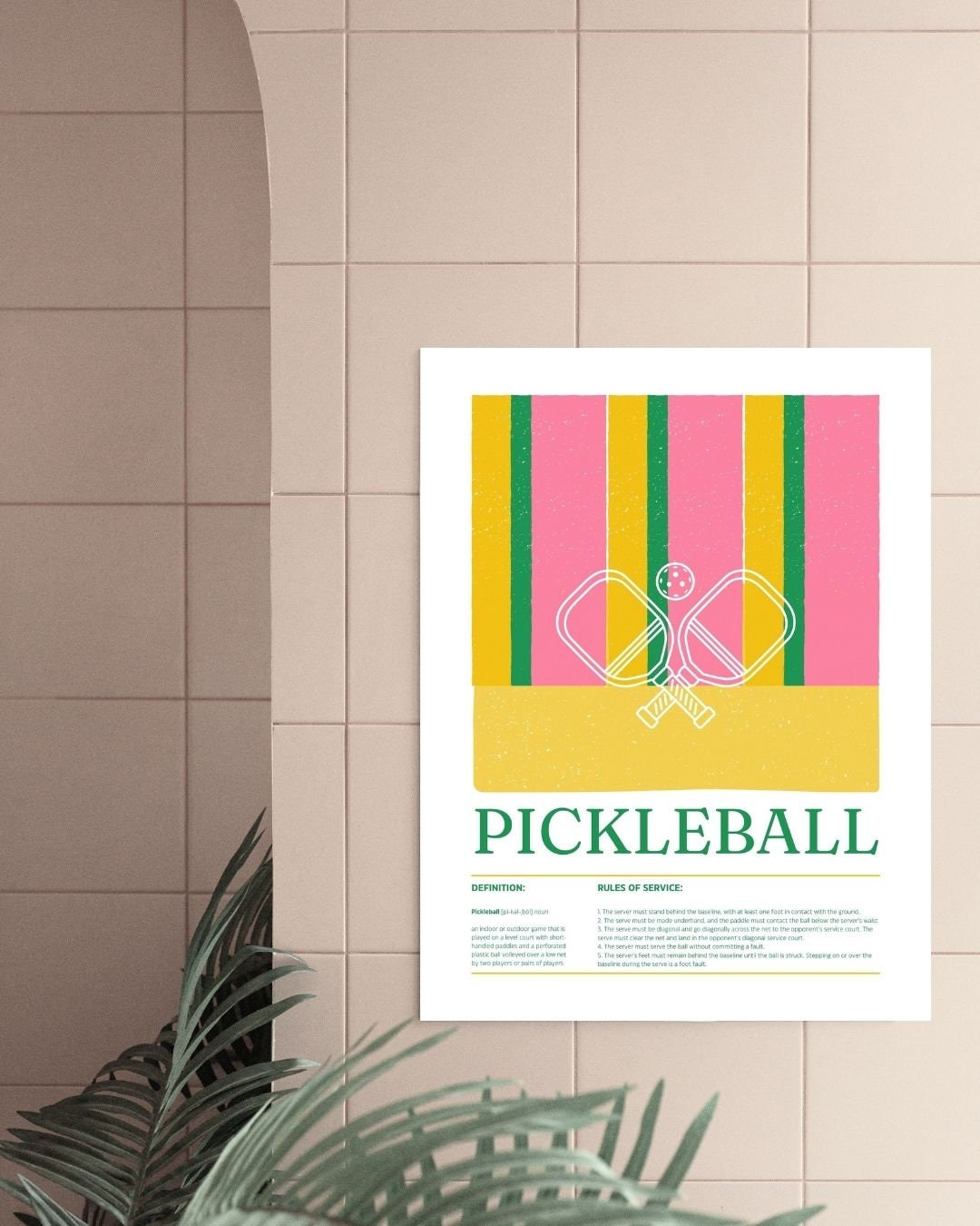 Pickleball Wall Art, Trendy Art, Colorful Wall Art, Pickleball Poster ...