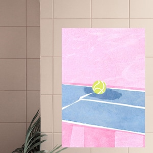 Tennis Watercolor Art, Trendy Art, Colorful Wall Art, Tennis Poster ...