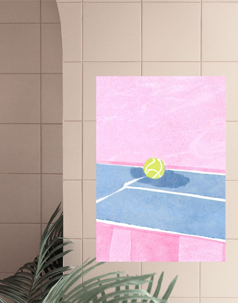 Tennis Watercolor Art, Trendy Art, Colorful Wall Art, Tennis Poster ...