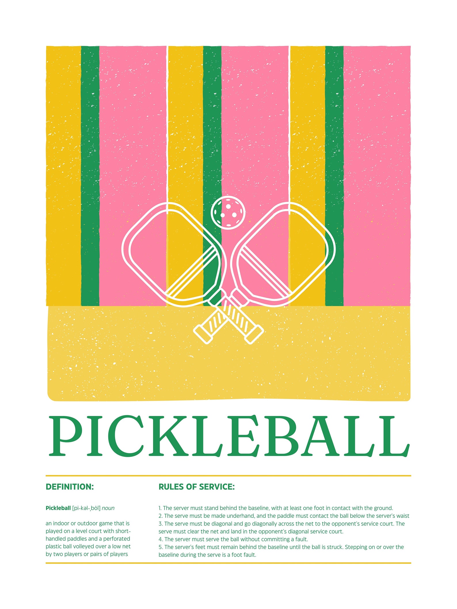 Pickleball Wall Art, Trendy Art, Colorful Wall Art, Pickleball Poster ...