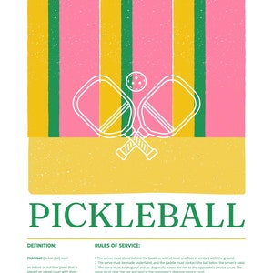 Pickleball Wall Art, Trendy Art, Colorful Wall Art, Pickleball Poster ...