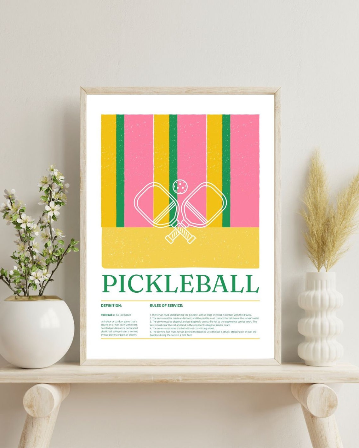 Pickleball Wall Art, Trendy Art, Colorful Wall Art, Pickleball Poster ...