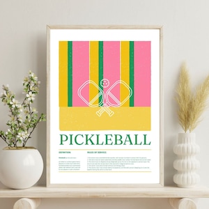 Pickleball Wall Art, Trendy Art, Colorful Wall Art, Pickleball Poster ...