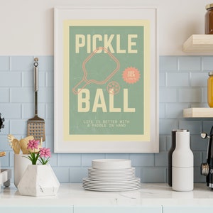 Pickleball Wall Art, Trendy Art, Colorful Wall Art, Pickleball Poster ...
