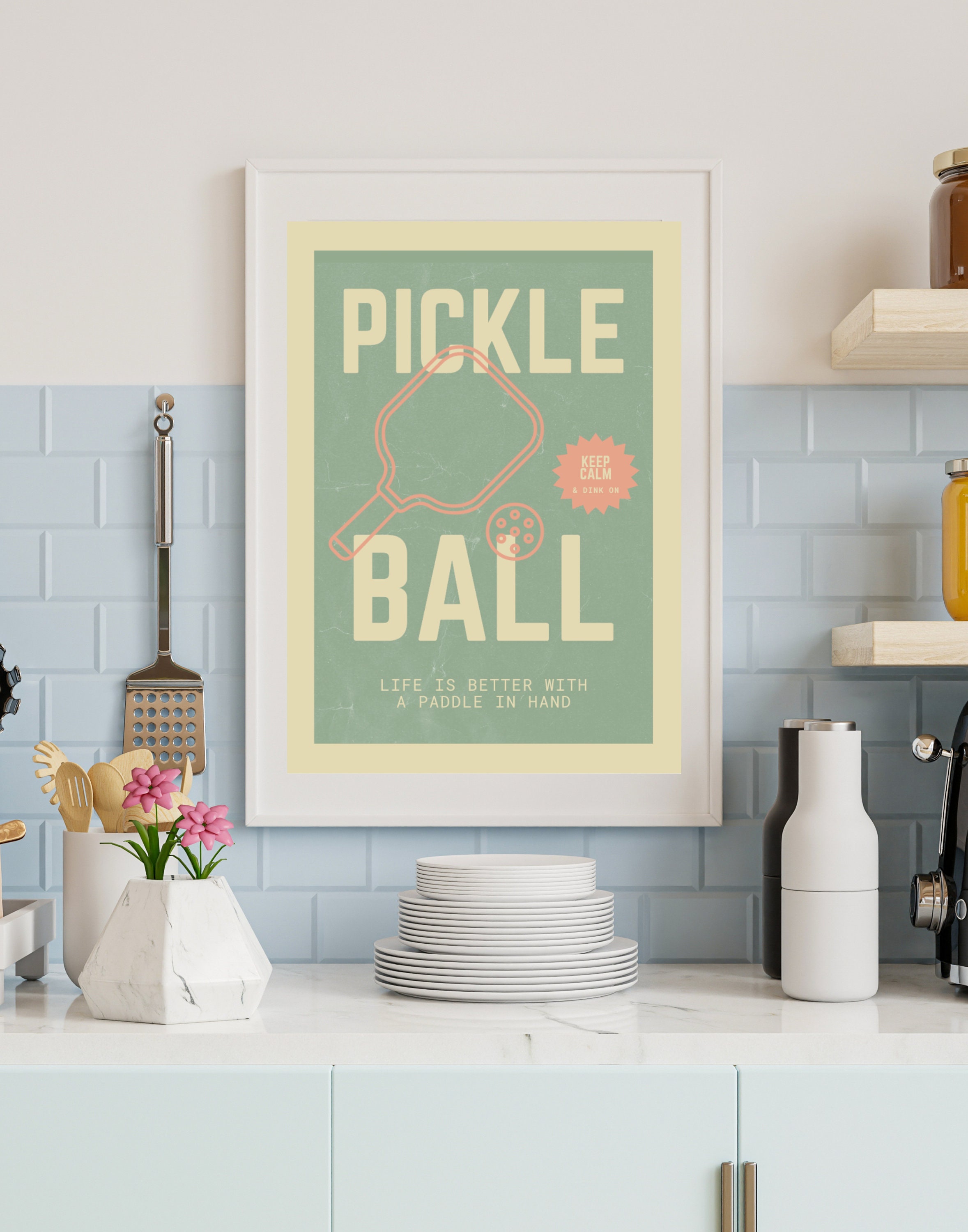 Pickleball Wall Art, Trendy Art, Colorful Wall Art, Pickleball Poster ...