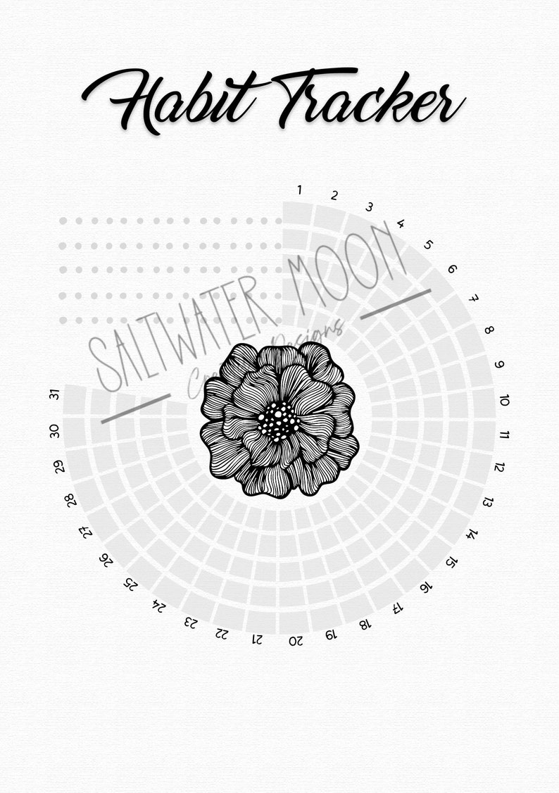 Monthly Habit Tracker Printable Landscape, Habit Tracker Template ...