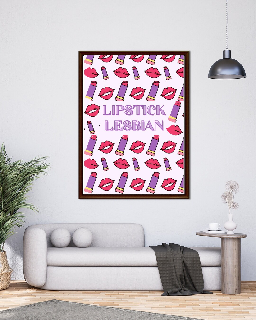 Lippenstift Lesbische Femme Sapphic WLW Lesbian Pride LGBTQ Digital Art printable Poster ...