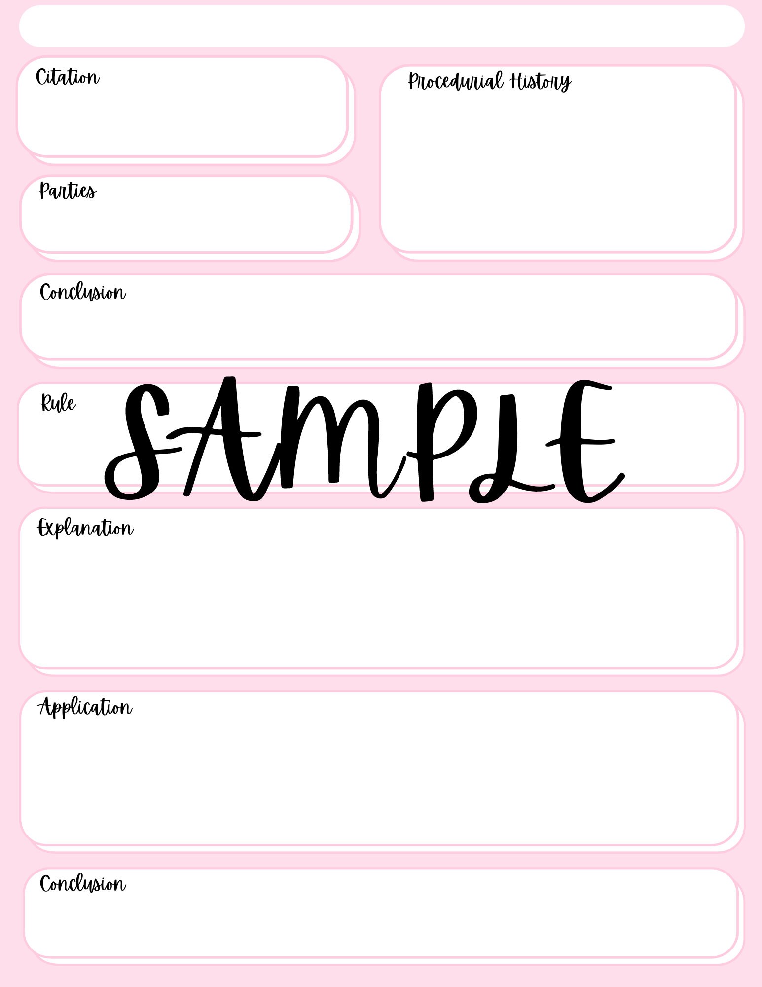 Printable Digital Template Student Notebook Law School Case Briefs ...