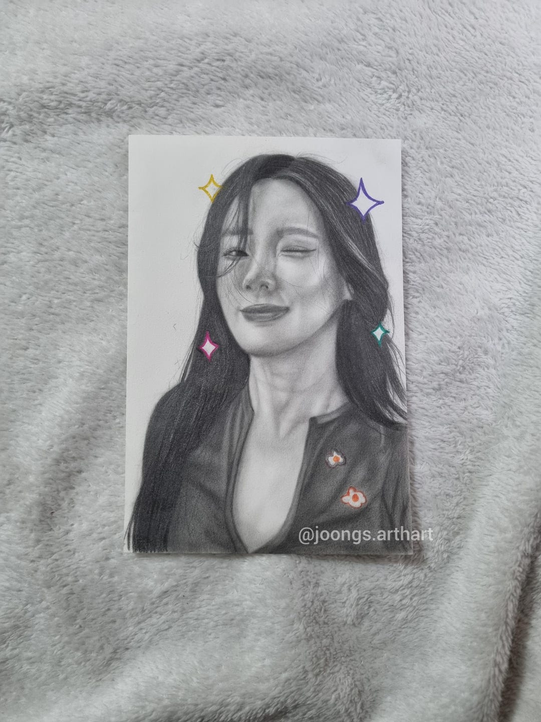 Miyeon G-idle Pencil Drawing Sketch Original Artwork A5(approx.), Kpop ...