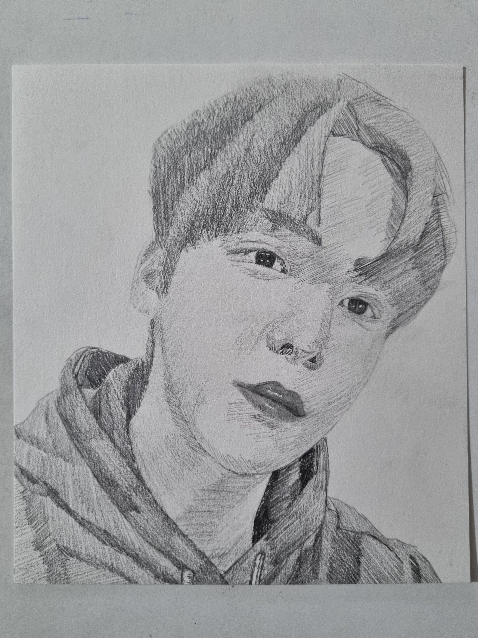 Jeong Yunho ATEEZ Pencil Drawing Sketch Original Artwork A5(approx ...