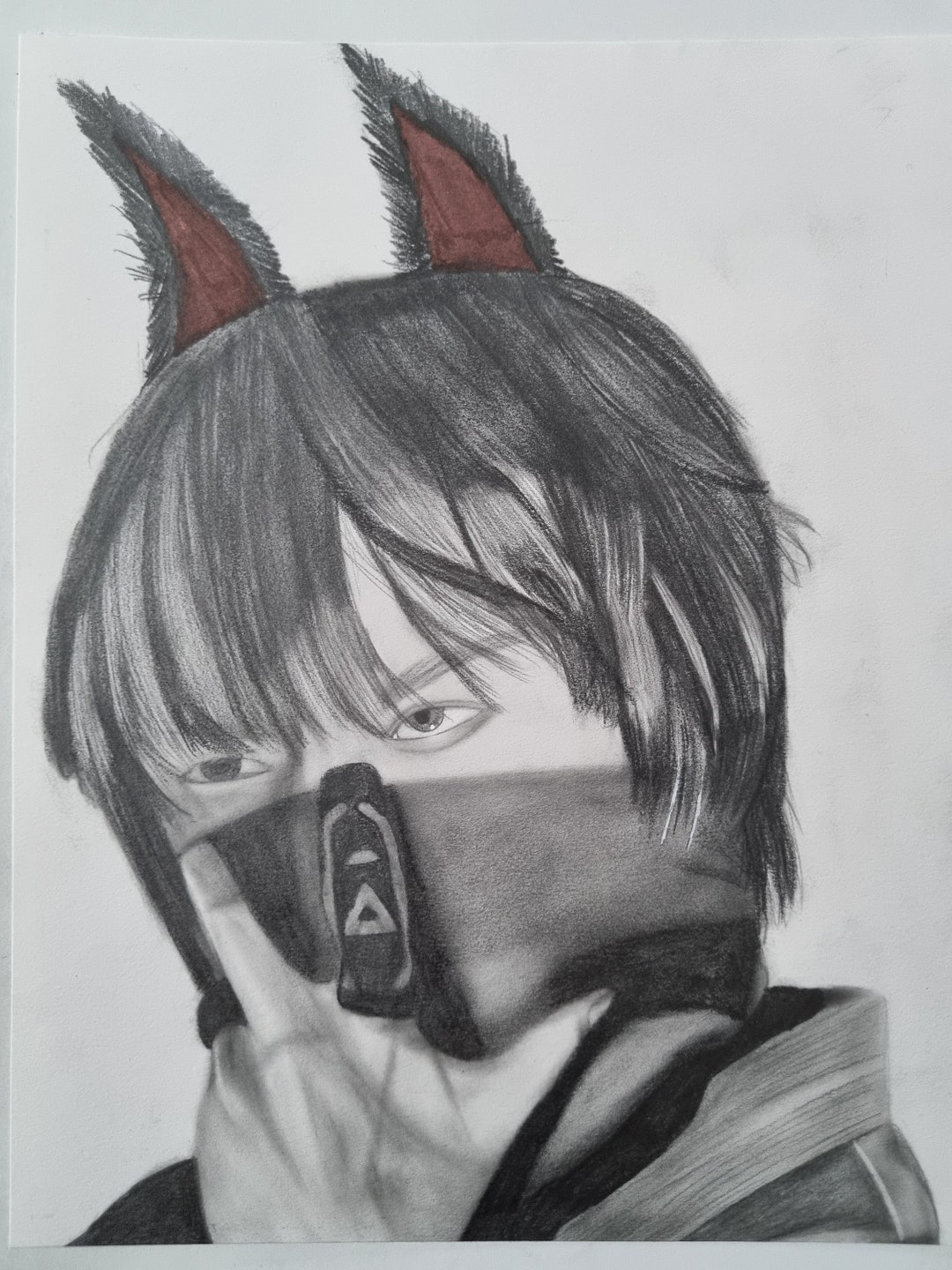 Kang Yeosang Doberman ATEEZ Pencil Drawing Sketch Original Artwork A5 ...