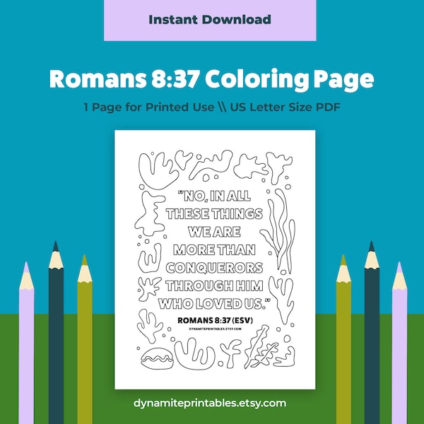 Romans 8 Coloring Page - Etsy