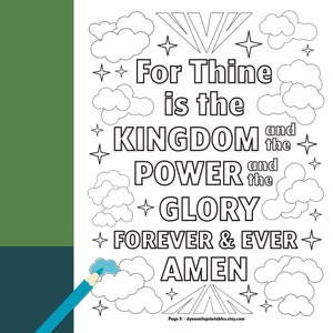 Lords Prayer Coloring Page Printable Bundle Prayer Meditation Christian ...