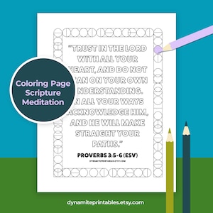 Proverbs 3:5-6 Coloring Page Printable Scripture Meditation ESV ...