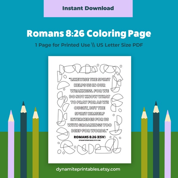 Romans 8 Coloring Page - Etsy