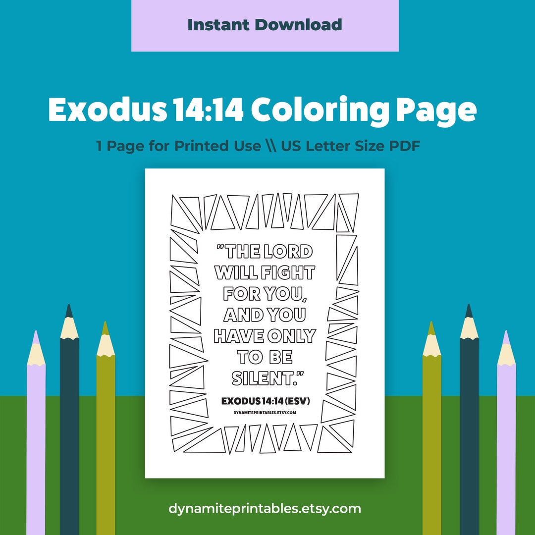 Coloring Page Exodus 14:14 Printable Scripture Meditation ESV Coloring ...