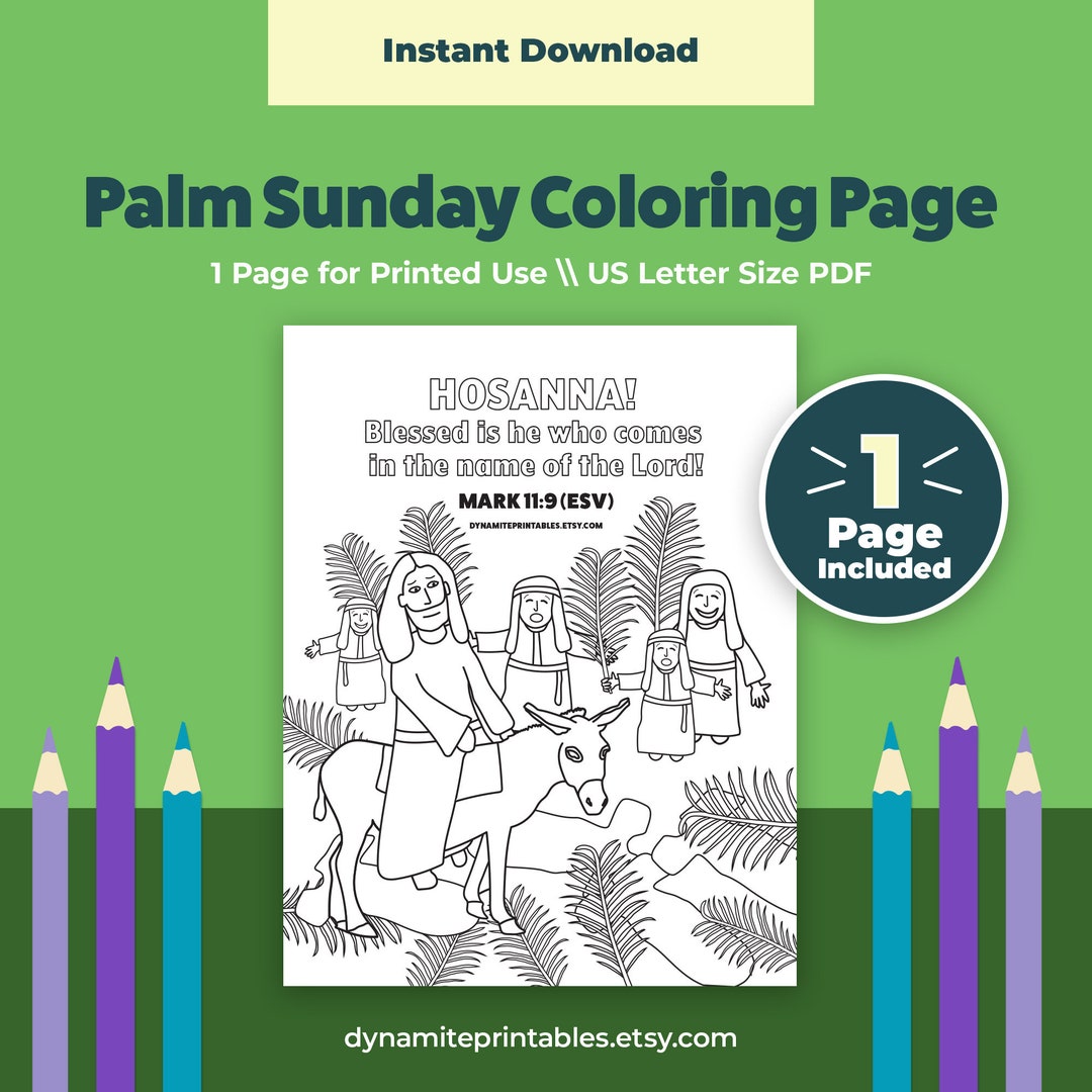 Coloring Page Palm Sunday Liturgical Church Year Lutheran Catholic Holy ...