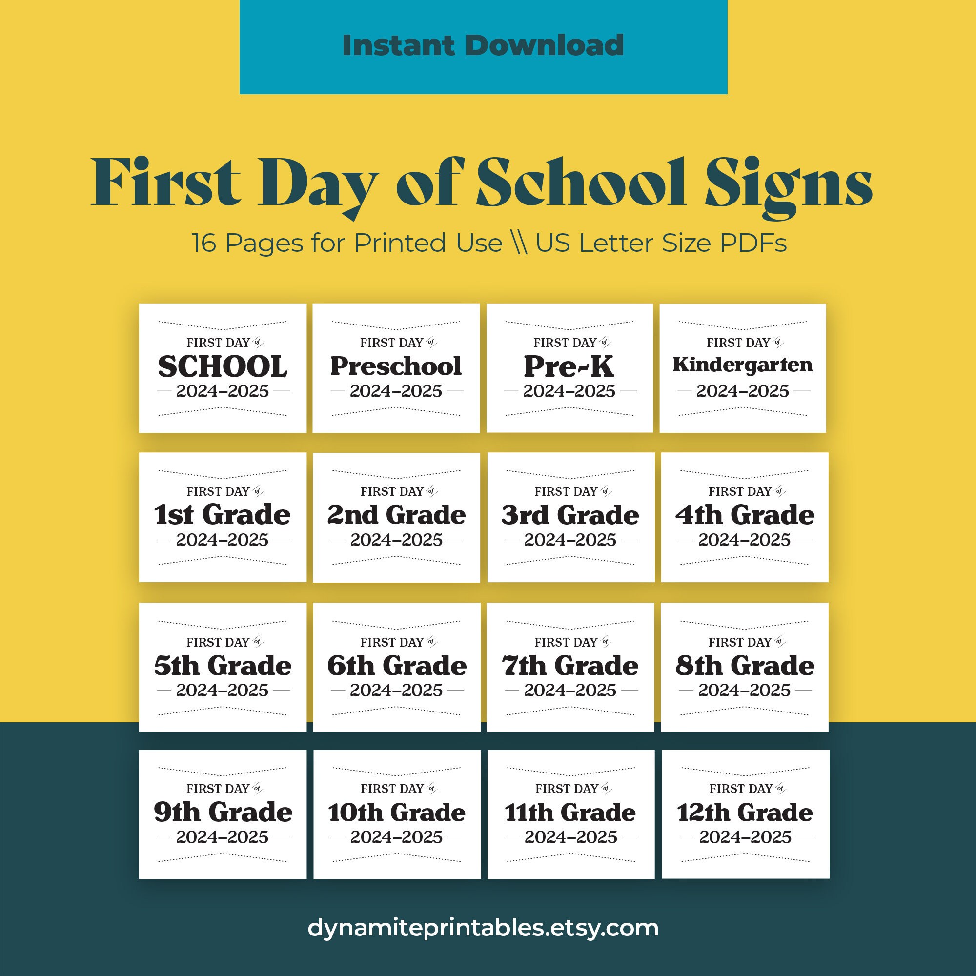 First Day of School Signs Printable Bundle Back to School Signs 1st Day ...
