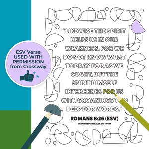 Romans 8:26 Coloring Page Printable Scripture Meditation ESV Coloring ...