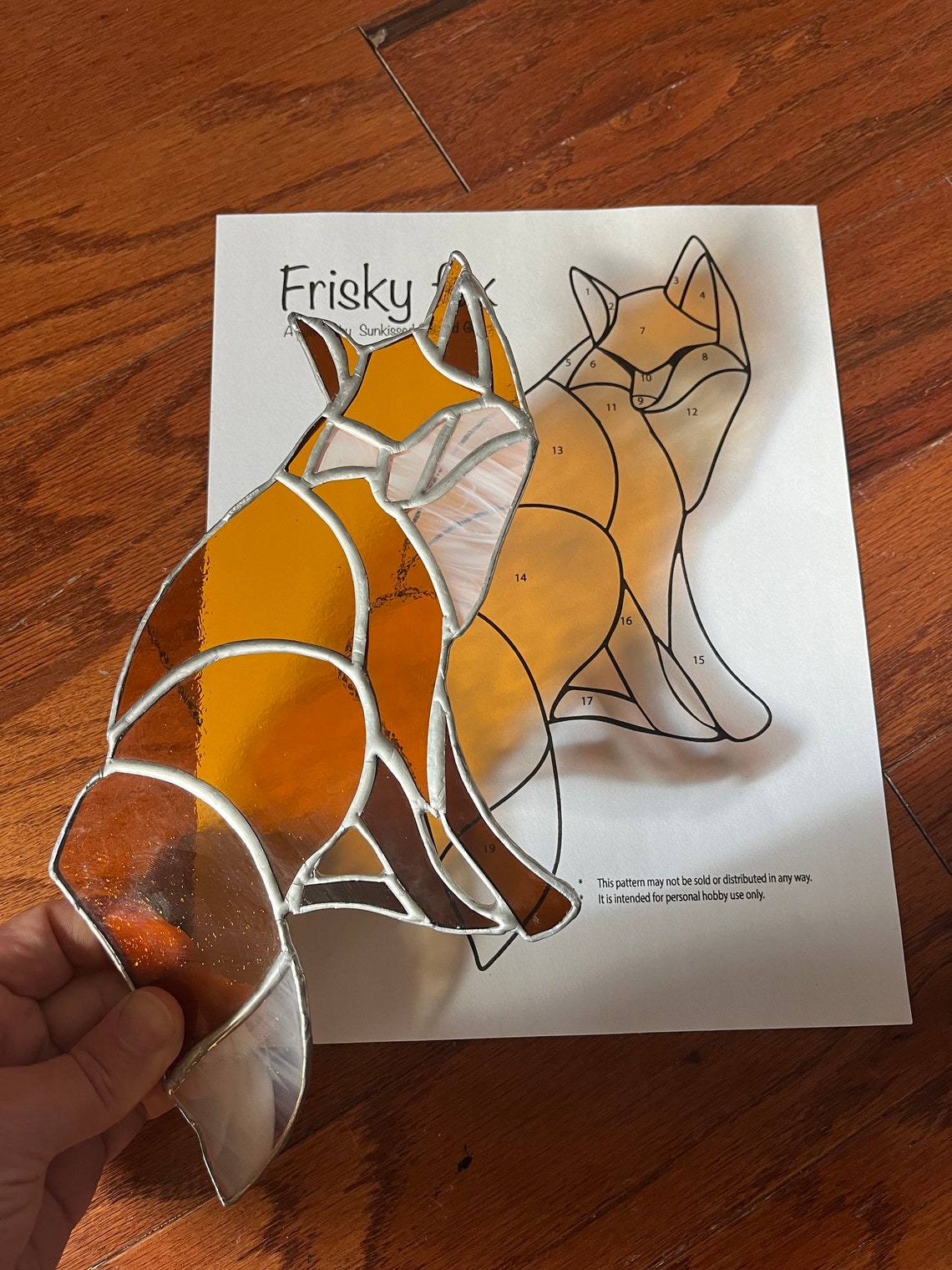 Pattern Frisky Fox Stained Glass Suncatcher, Digital Download, Digital ...
