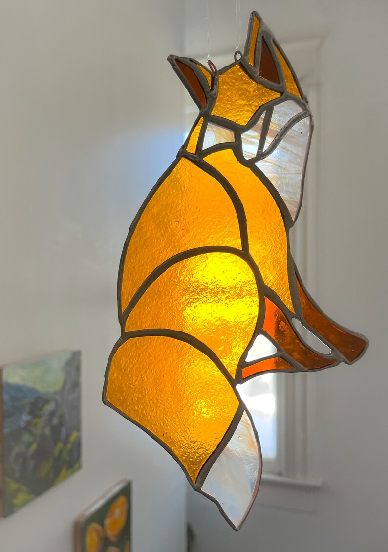 Pattern Frisky Fox Stained Glass Suncatcher, Digital Download, Digital ...