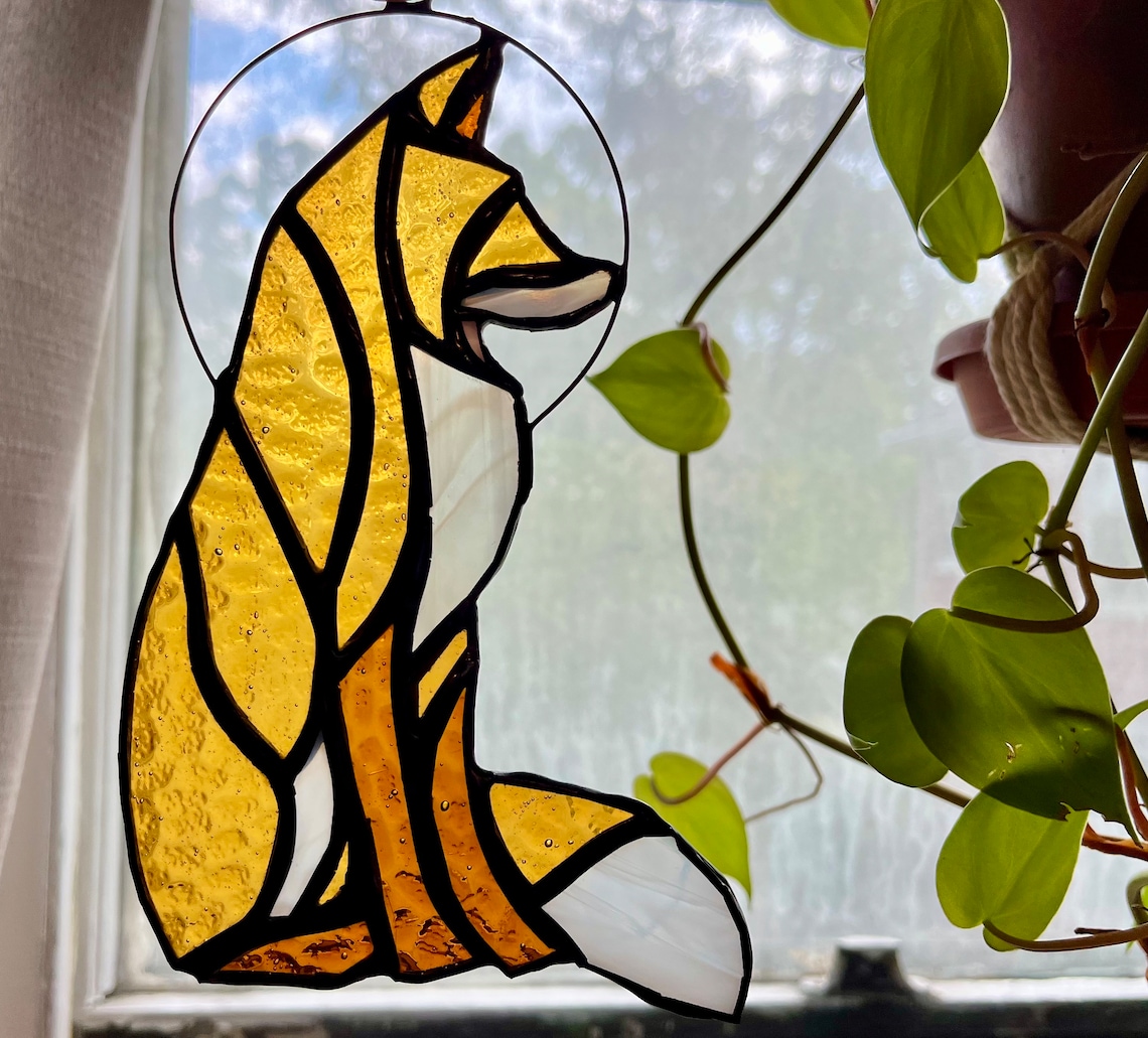 Stained Glass Fox Pattern, Stained Glass Pattern, Foxes, Stained Glass ...