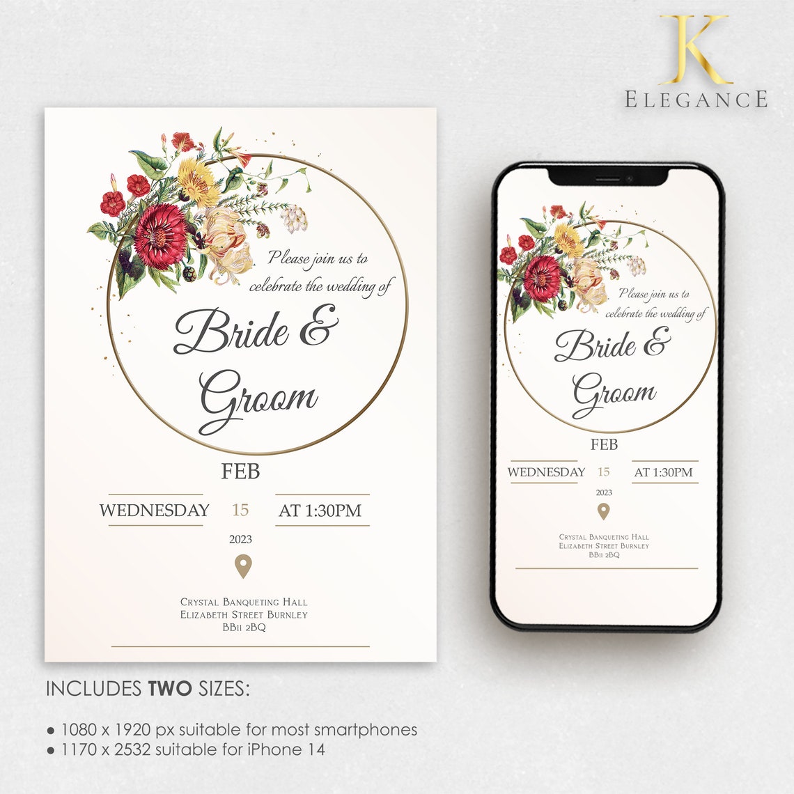 Editable Digital Muslim Wedding Invitation Template Nikkah Walimah ...