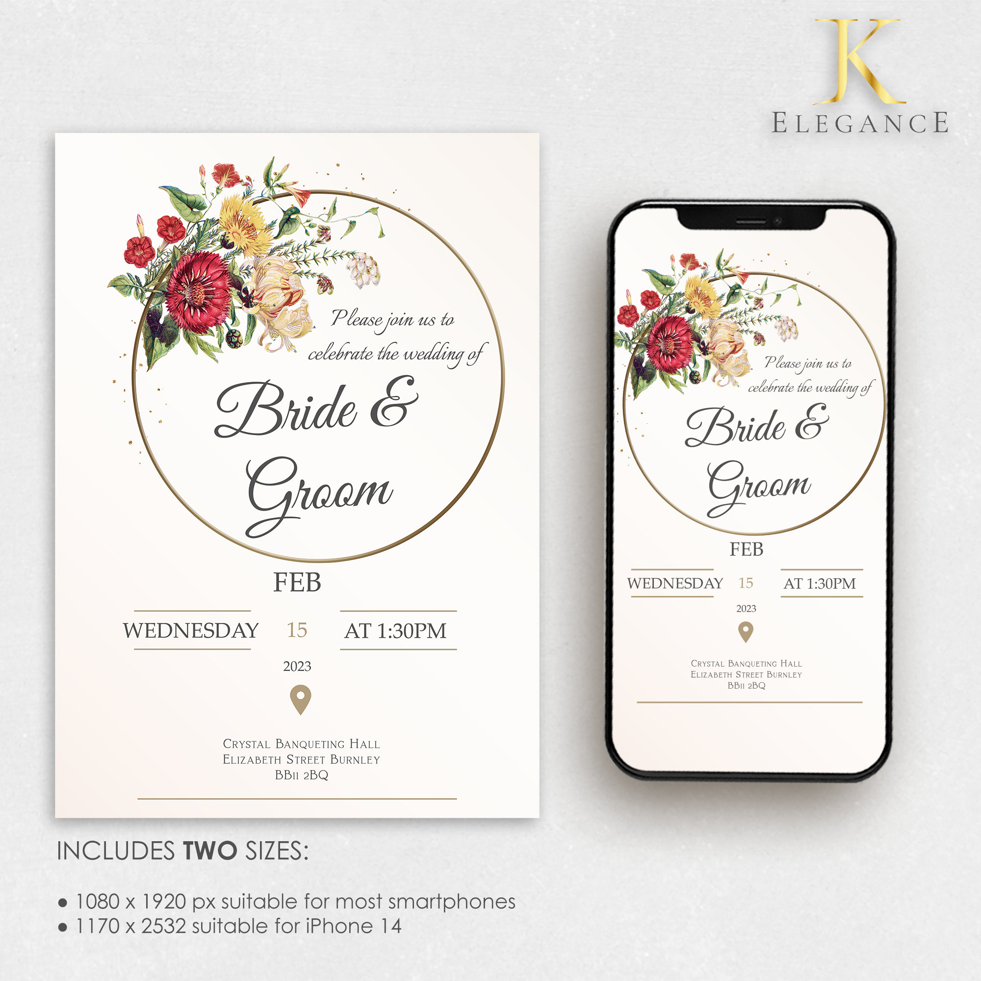 Editable Digital Muslim Wedding Invitation Template Nikkah Walimah ...
