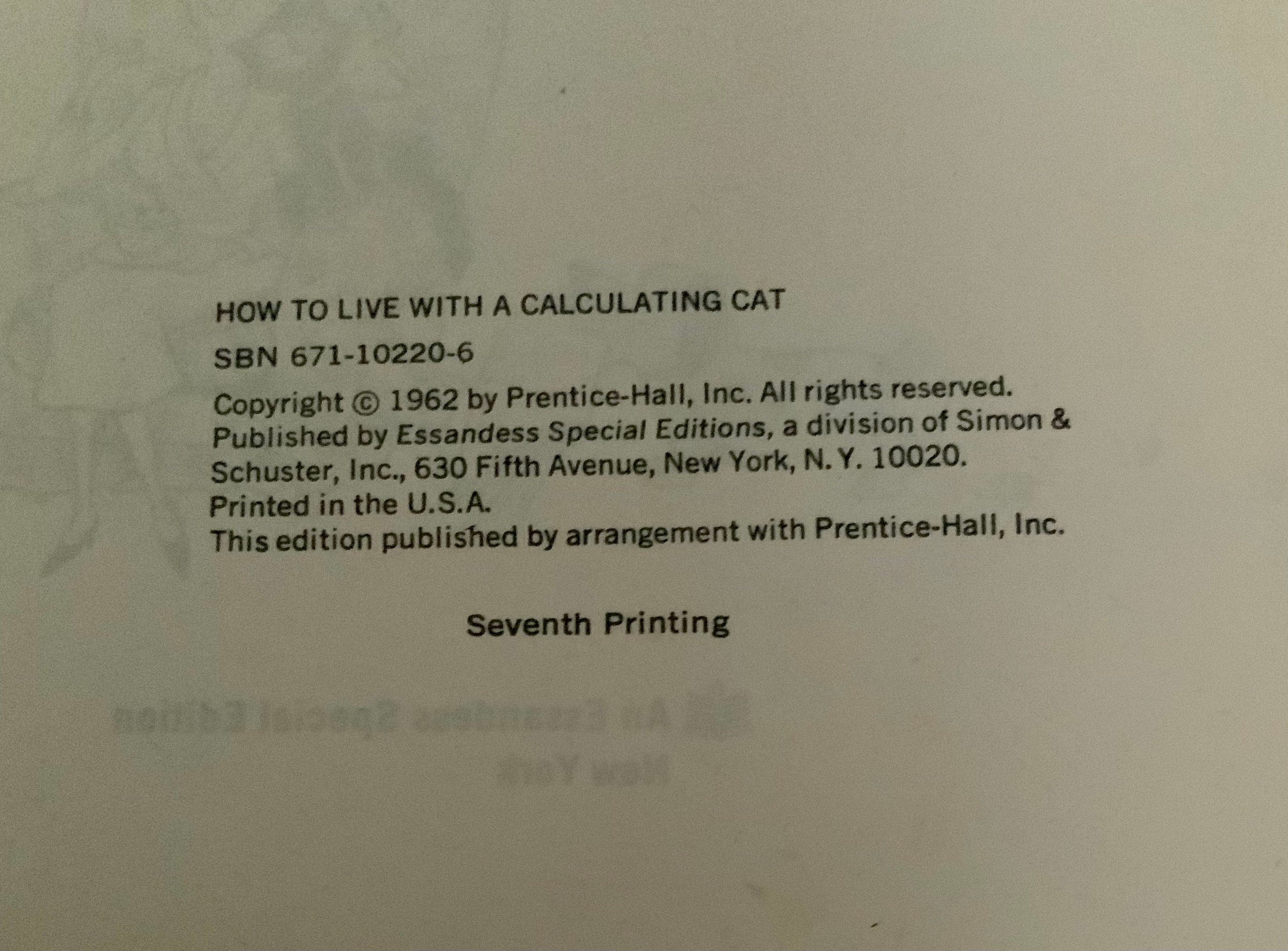 How to Live With a Calculating Cat by Eric Gurney 1962 - Etsy