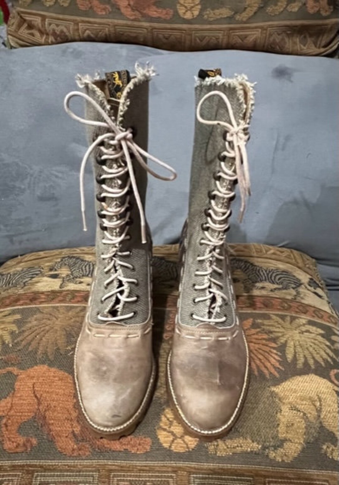 Destroy Boots Canvas and Leather Steampunk Style - Etsy