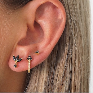 Black Earrings Set Etsy