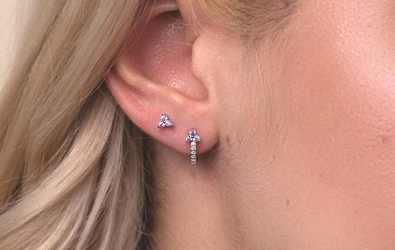 Silver earring sets for multiple piercings store