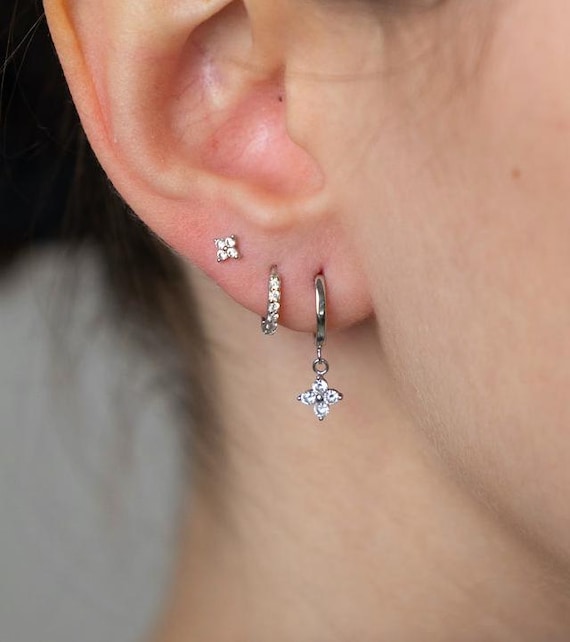 Sterling silver earring sets for multiple piercings store
