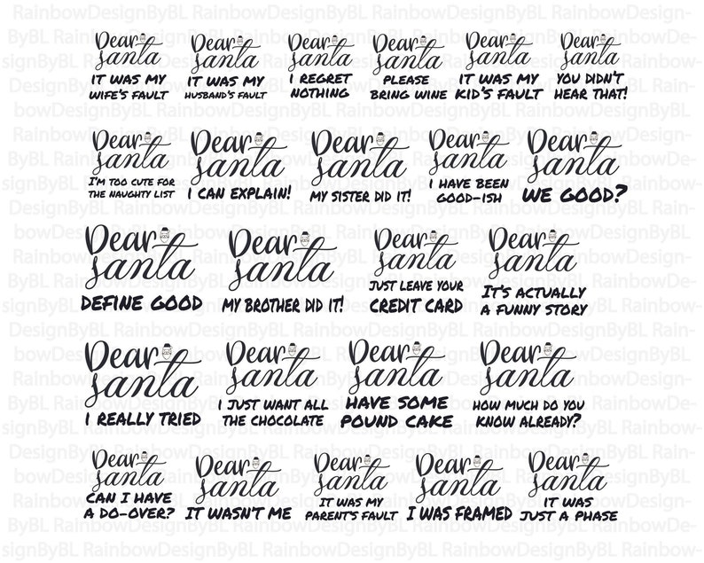 Dear Santa Svg Bundle, Dear Santa SVG, Funny Christmas Shirt Svg, Funny ...