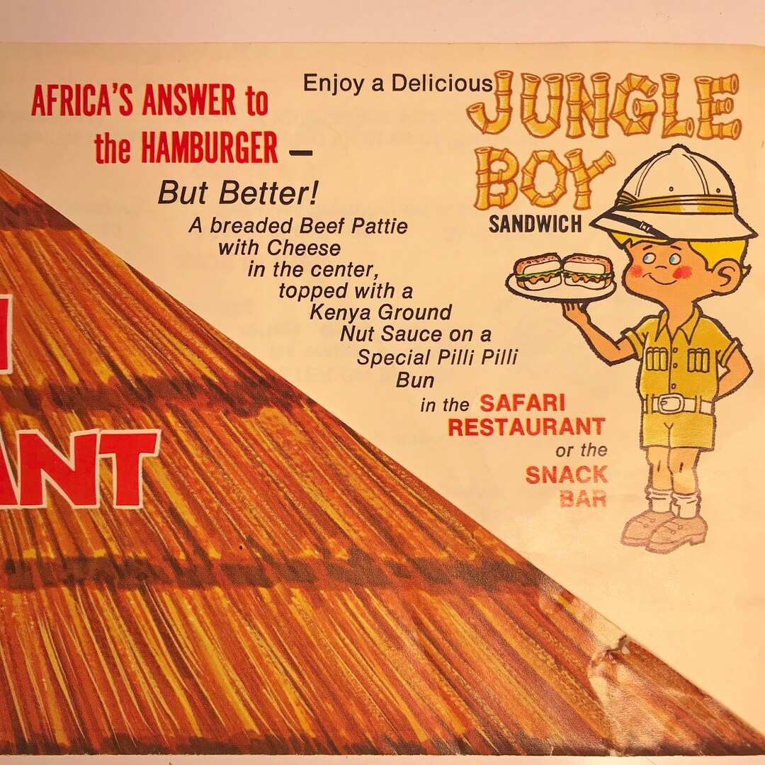 Lion Country Safari Restaurant Menu Jungle Boy Sandwich Florida - Etsy