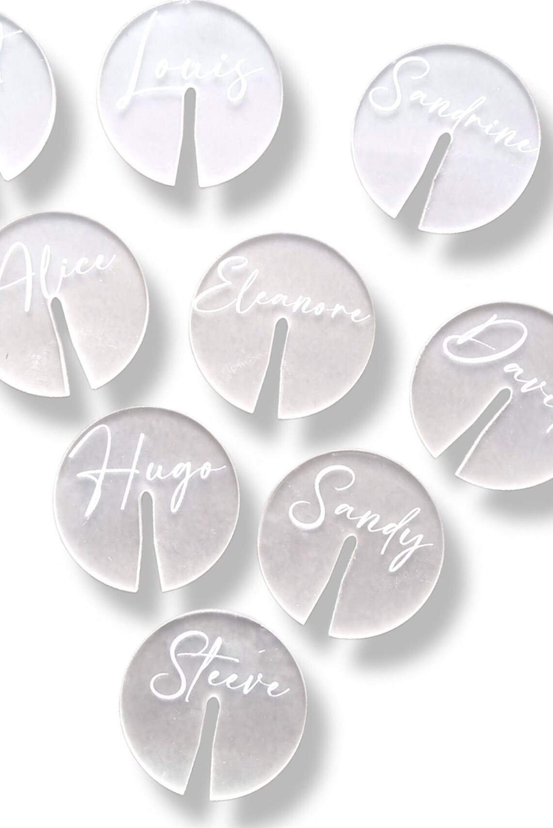 Marque verre marque place en plexi sablé avec gravure du prénom pour ...