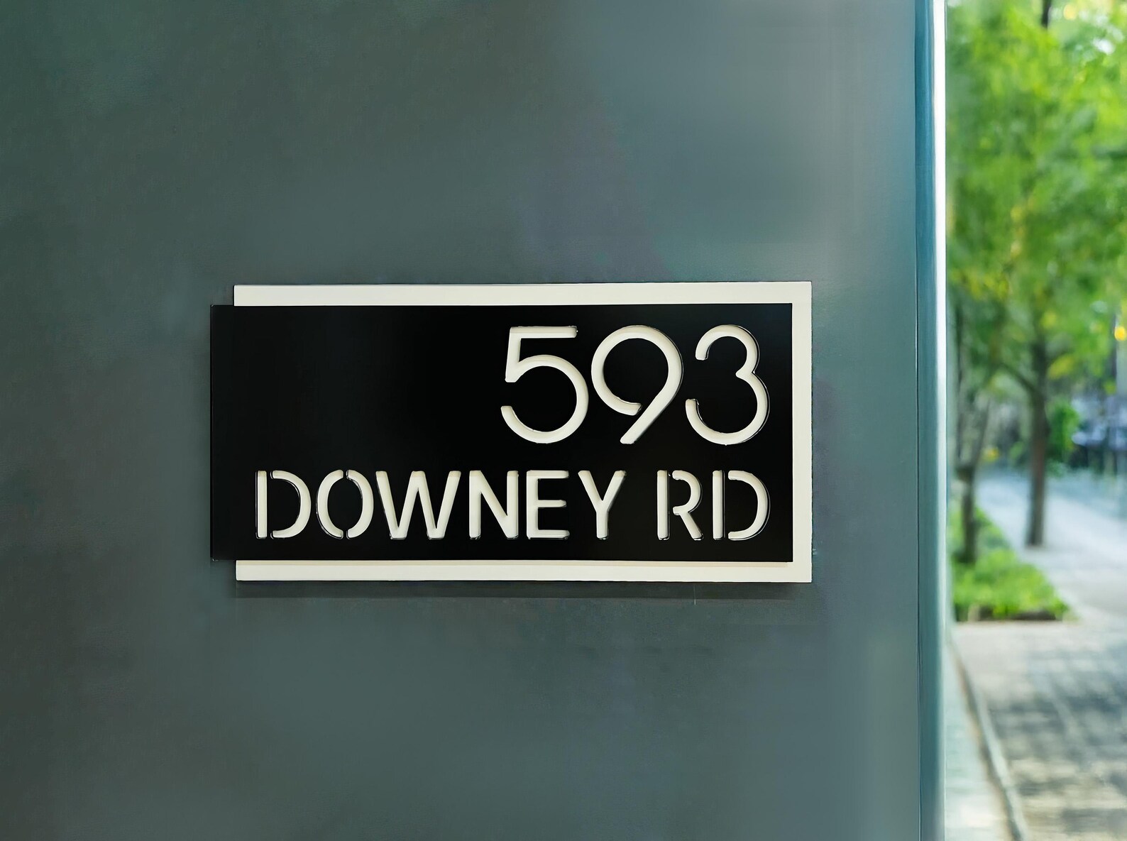 Address Sign | Modern Plaque | Aluminum Composite | Vertical Offset ...