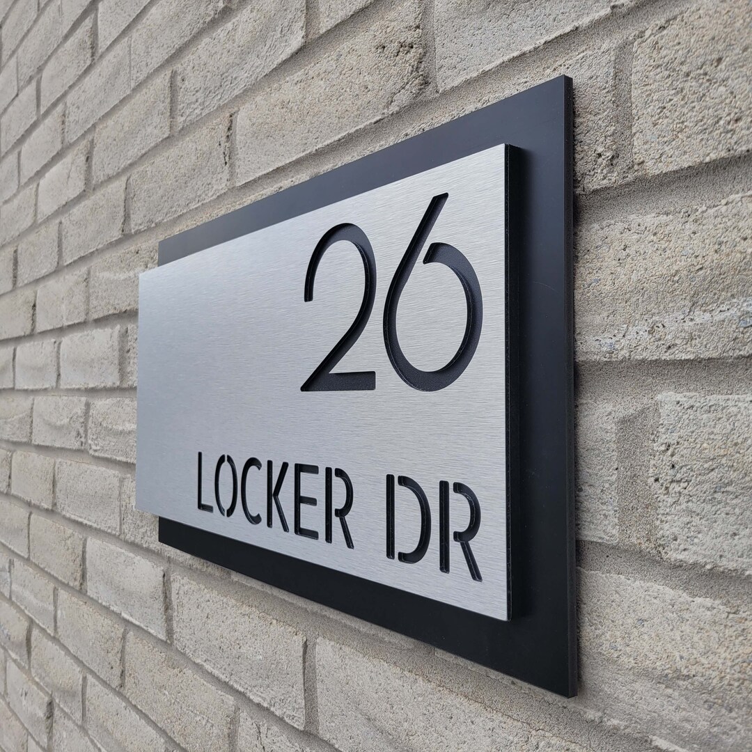 Address Sign Modern Plaque Aluminum Composite Vertical - Etsy