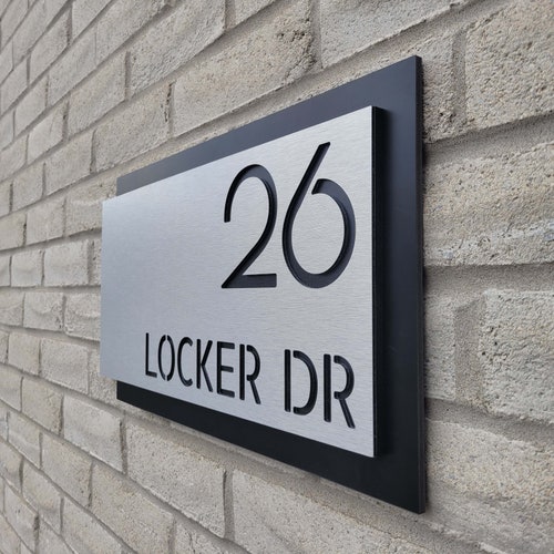 Address Sign Modern Plaque Aluminum Composite Vertical - Etsy